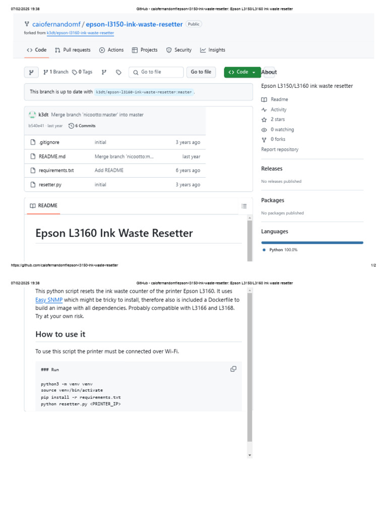 Epson L3150/3160 Ink Resetter Guide | PDF | Computing | Software Engineering