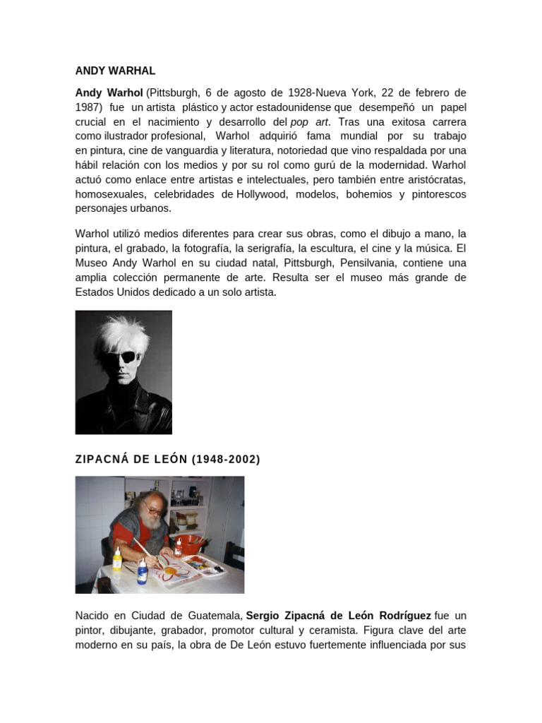 Andy Warhal | PDF | Andy Warhol | Pinturas