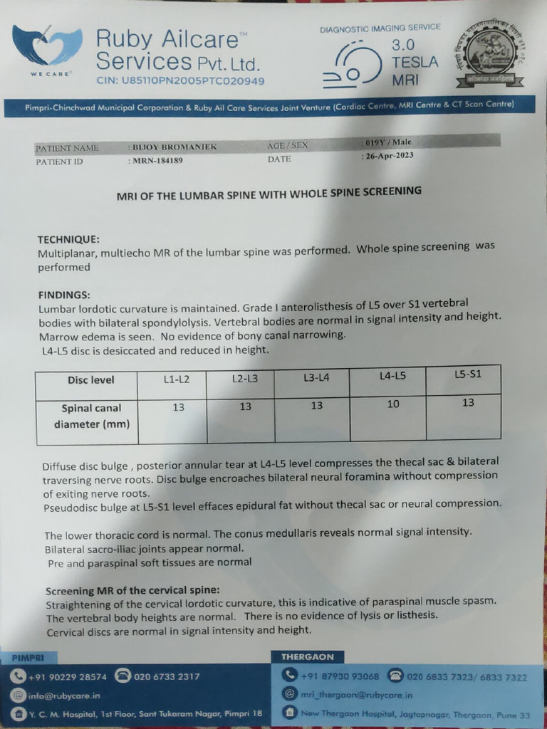 Services Pvt. LTD.: Ruby Ailcare | PDF | Vertebra | Vertebral Column