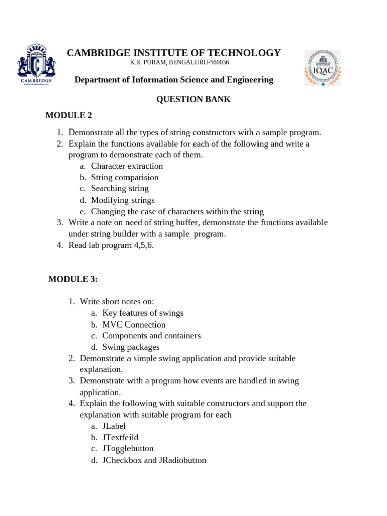 Java Programming Exam Prep Guide | PDF | Java (Programming Language) | Http Cookie