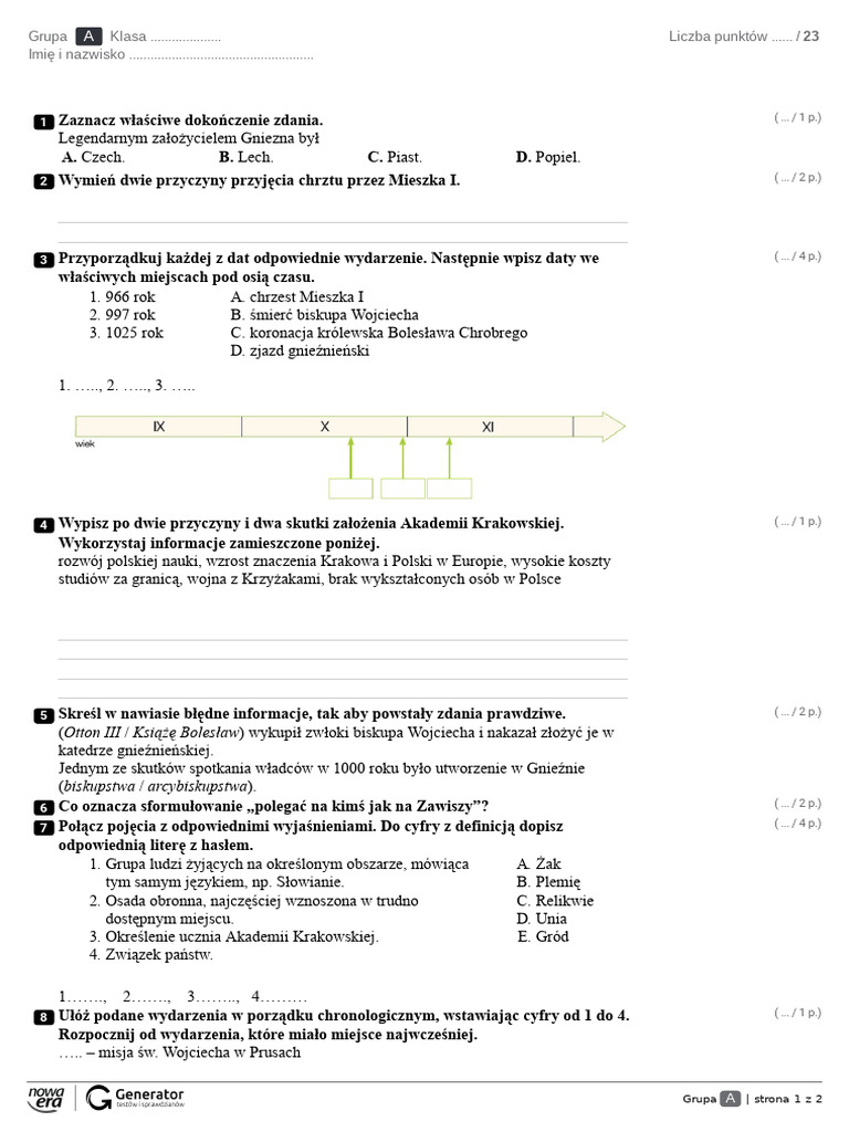 Historia Klasa 4 Rozdział 2 | PDF