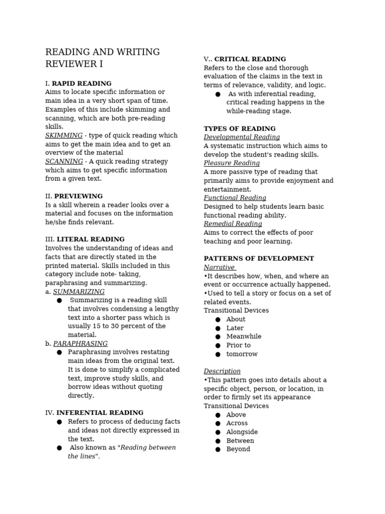 Essential Reading and Writing Skills Guide | PDF | Evidence | Argument