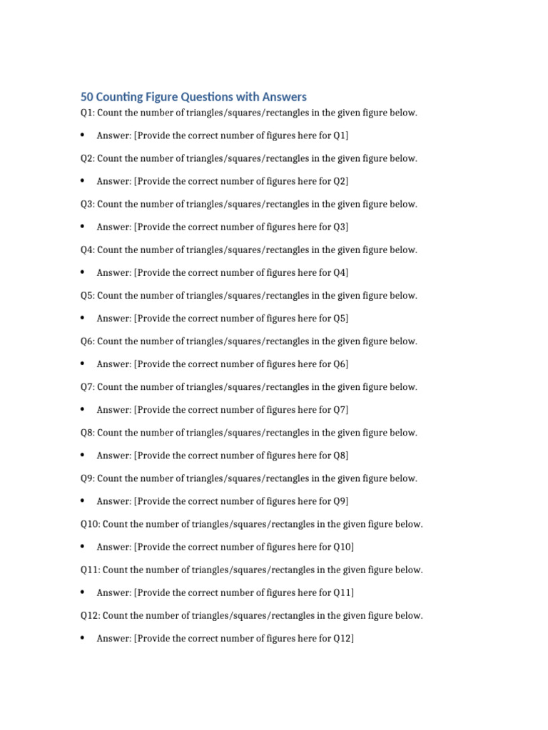 Counting Figure Questions With Answers | PDF | Rectangle | Euclid