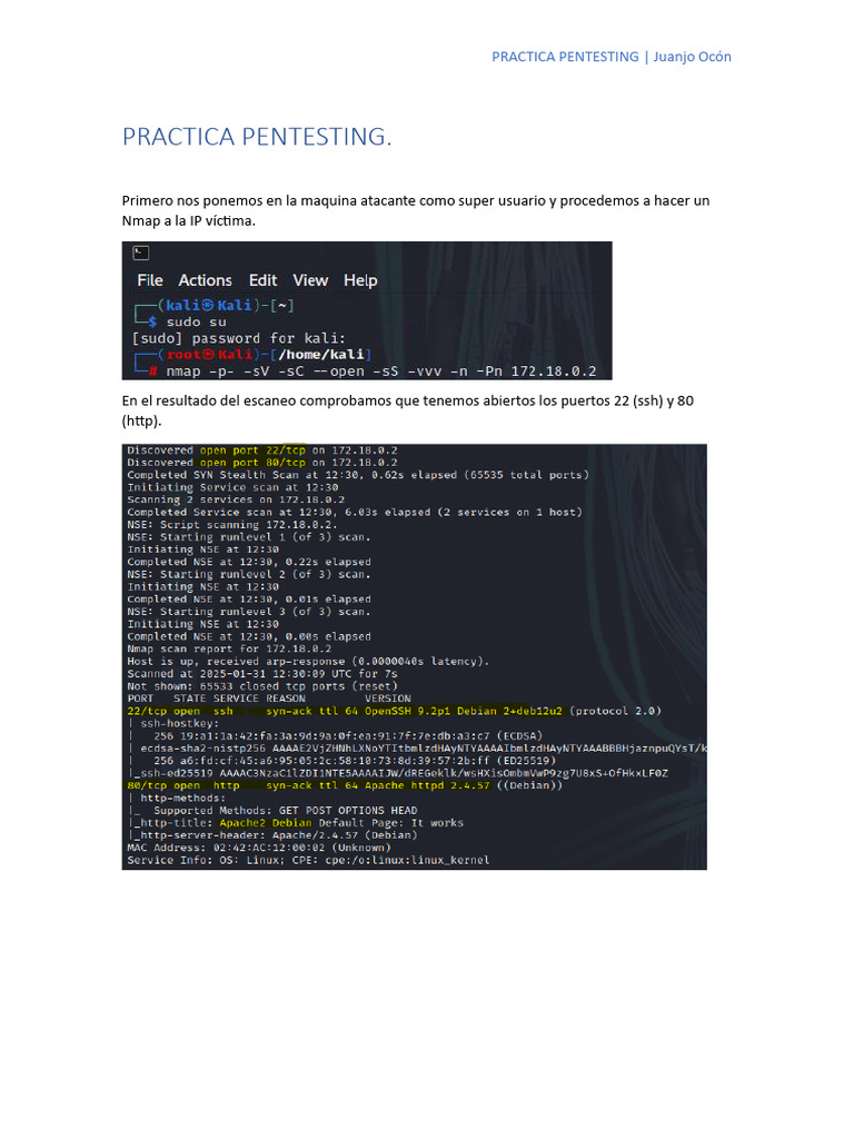 Práctica pentesting | PDF | Prueba de penetración | Contraseña
