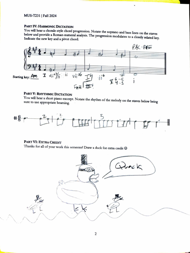Harmonic and Rhythmic Dictation Guide | PDF