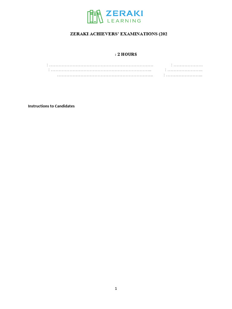 History Form 2 Question Paper Zeraki Achievers 9.0 - April 2023 | PDF ...