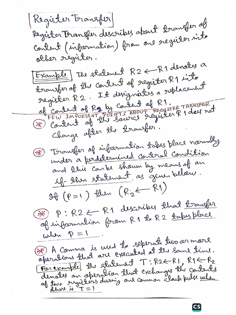 4b - Register Transfer and Memory Transfer | PDF