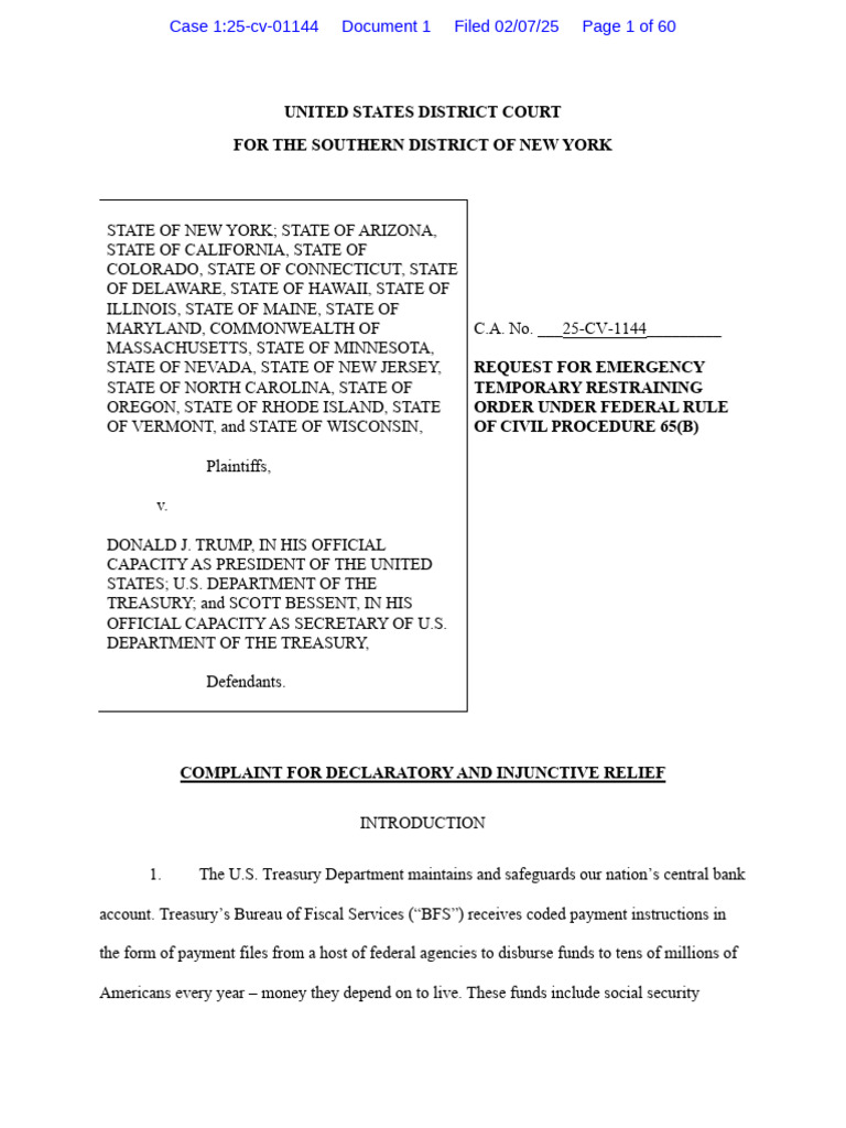 DOGE's Access to Treasury Payment Systems | PDF | Title 18 Of The ...
