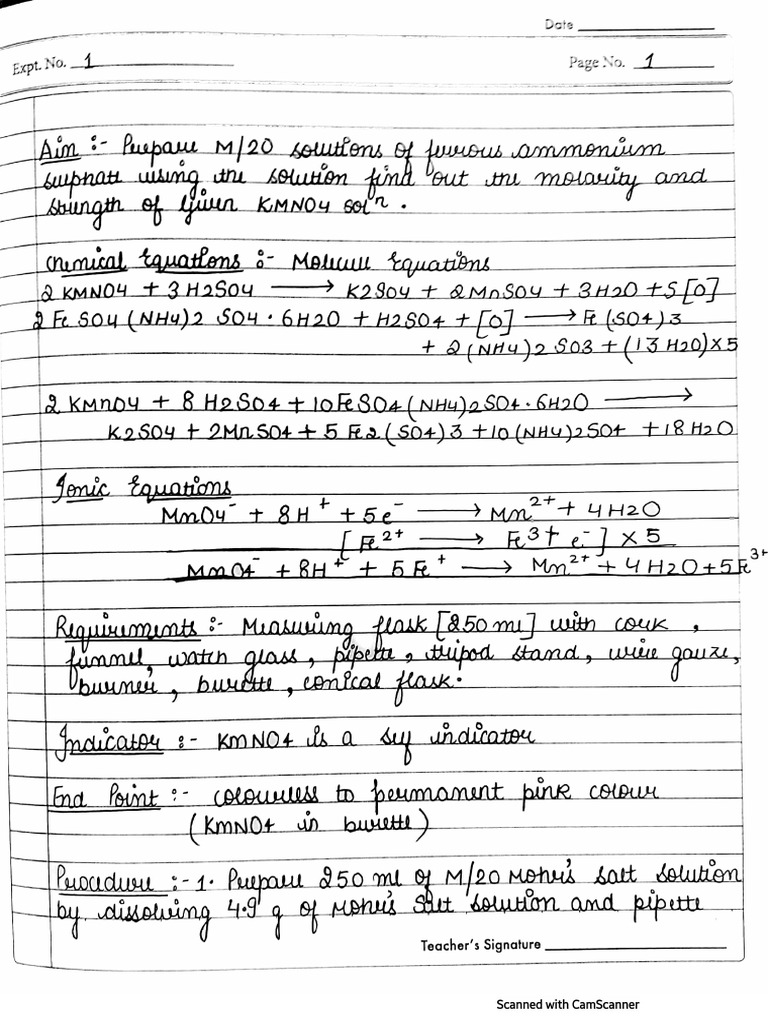 12th Chemistry Practical. File | PDF