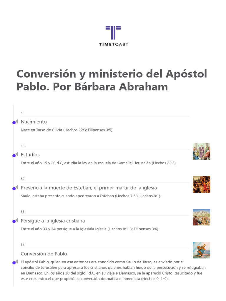 Conversión y Ministerio Del Apóstol Pablo. Por Bárbara Abraham | PDF ...