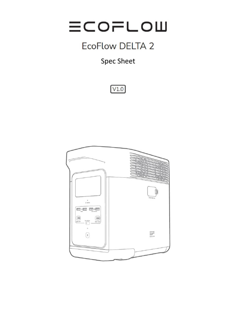 EcoFlow DELTA 2 Spec Sheet V1.0 en 1 | PDF
