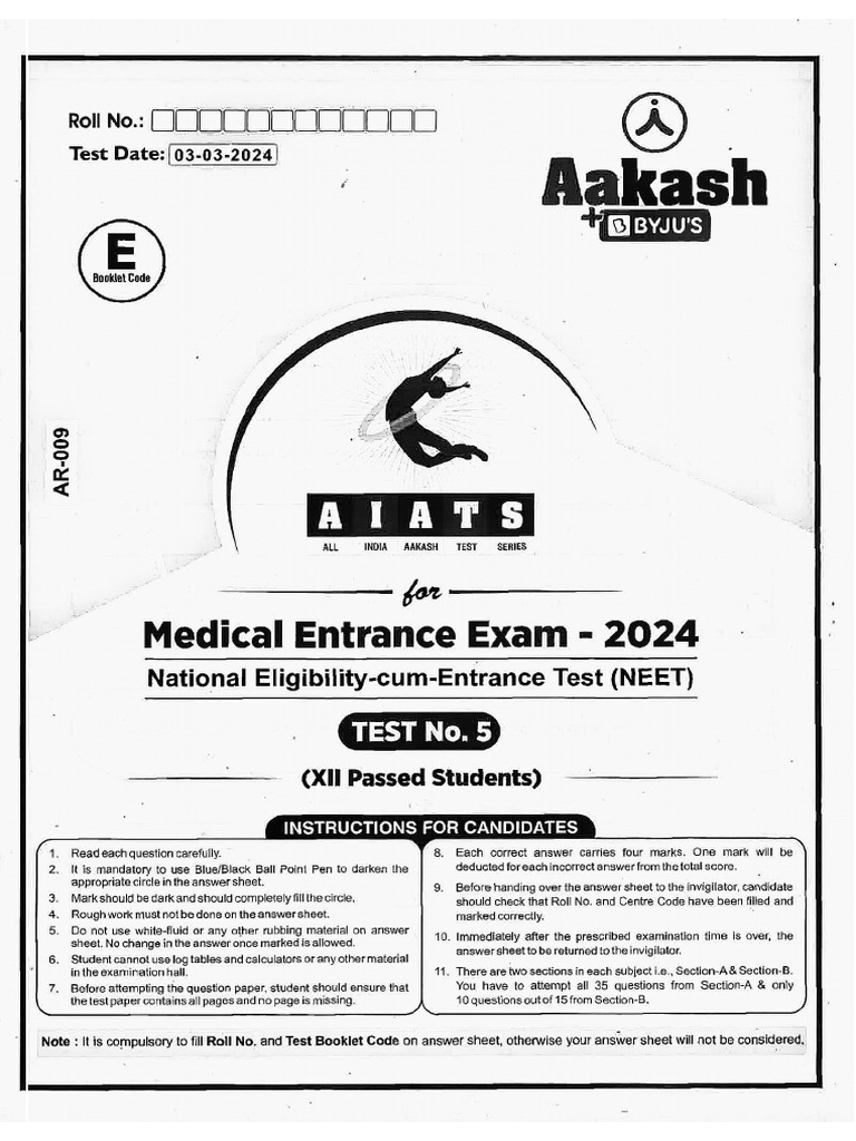 Aiats 05 QP 2024 | PDF