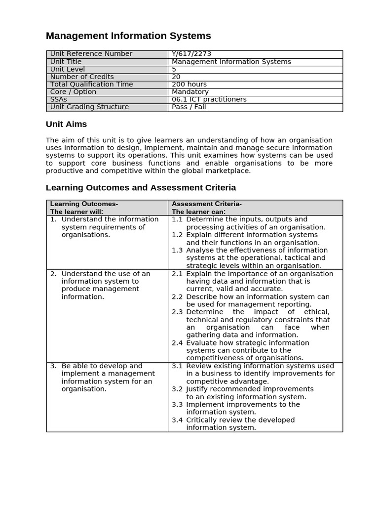 Management Information Systems Overview | PDF | Information ...