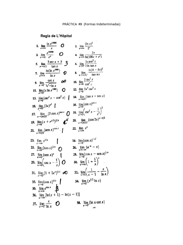 Formas Indeterminadas PRAC | PDF