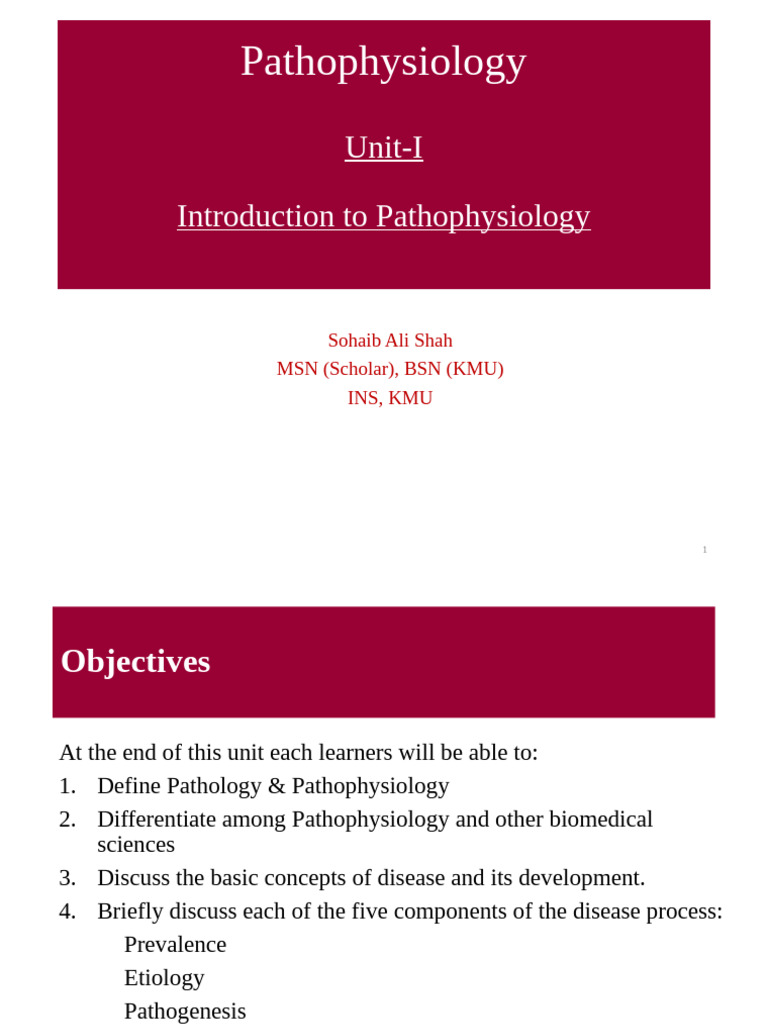 Unit 1 Introduction To Pathophysiology, Educational Platform | PDF ...