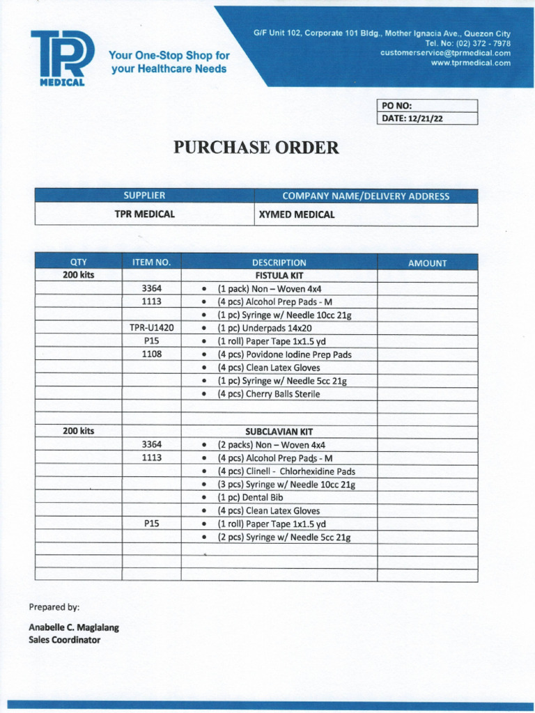 Xymed Medical (Fistula & Subclavian Kit) 122122 (1) | PDF