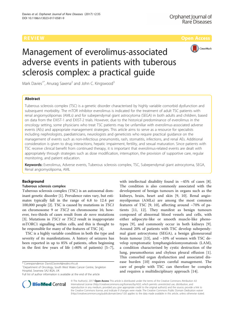 Managing Everolimus Side Effects in TSC | PDF | Medicine | Clinical ...