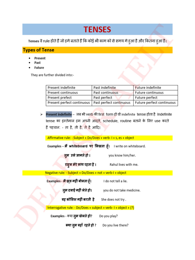 Understanding English Tenses Explained | PDF | Verb | Grammatical Tense