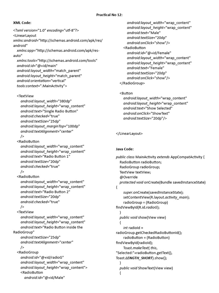 Prac12&13 | PDF | Android (Operating System) | Mobile Computers