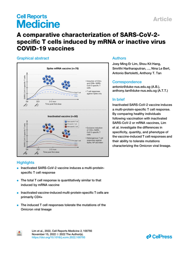 A Comparative Characterization of SARS-CoV-2 - Specific T Cells Induced ...