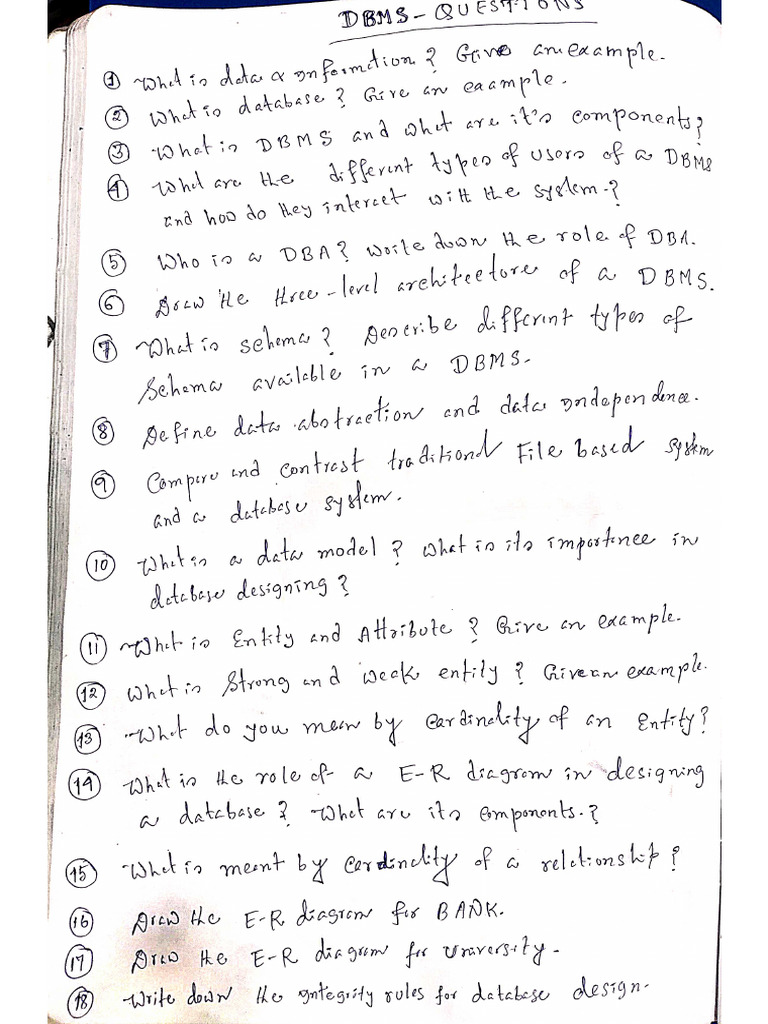 Dbms assignment for bca | PDF