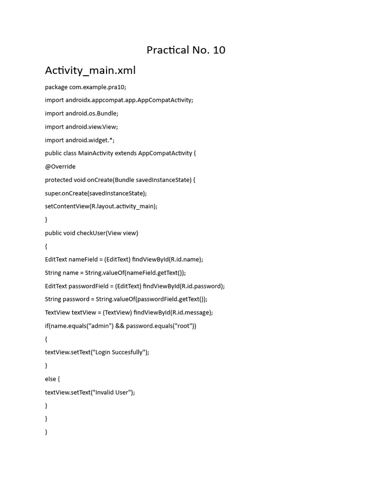 Practical No 10 | PDF