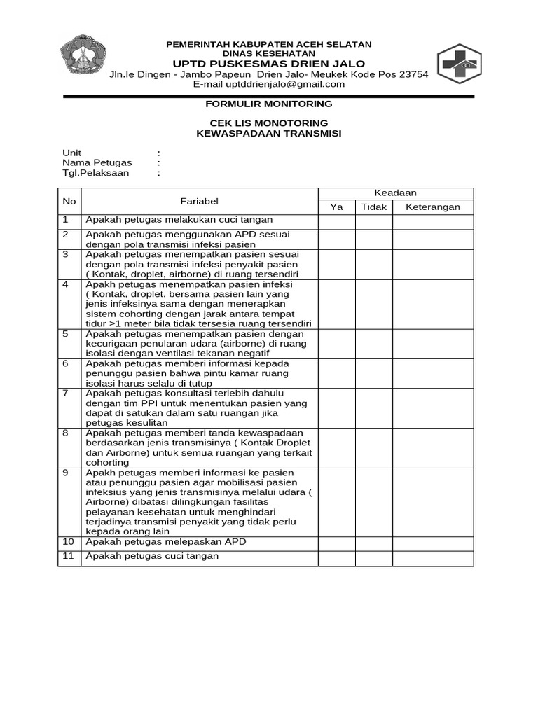 Formulir Monitoring | PDF