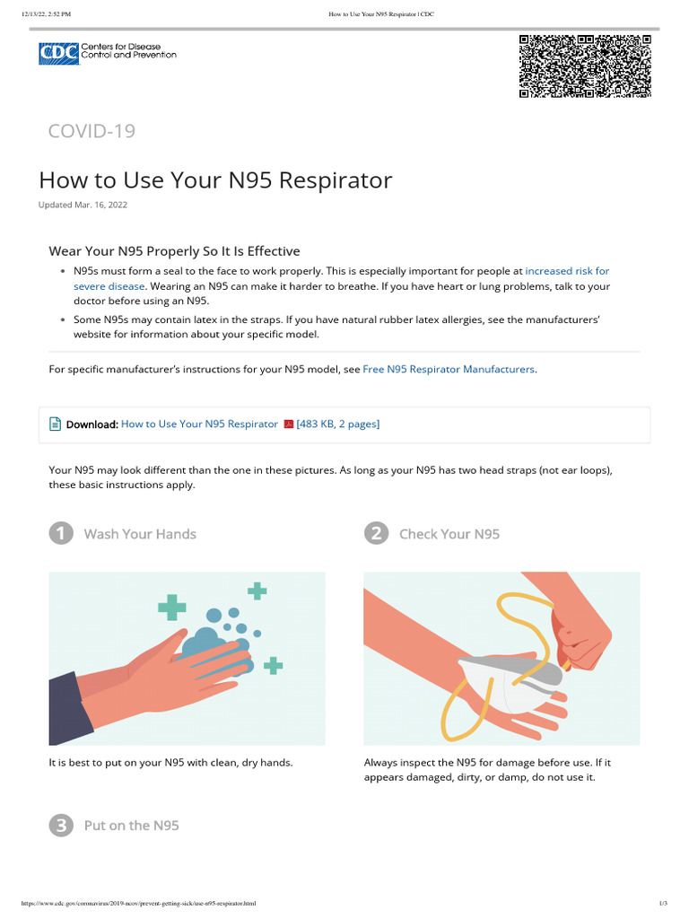 Proper Use of N95 Respirators | PDF | Occupational Safety And Health ...