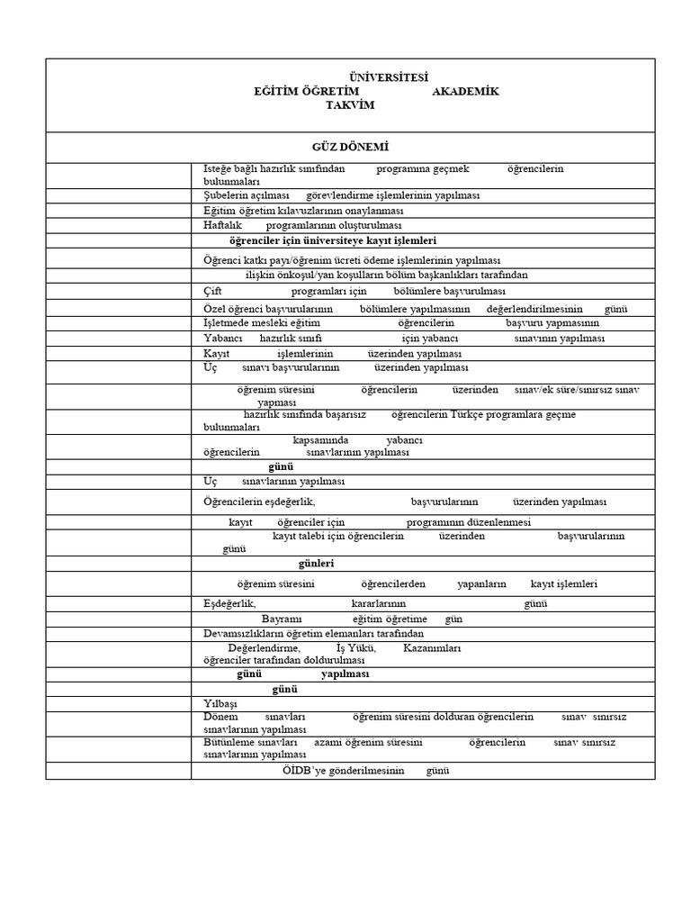 Genel Akademik Takvim (20022023) 2 | PDF