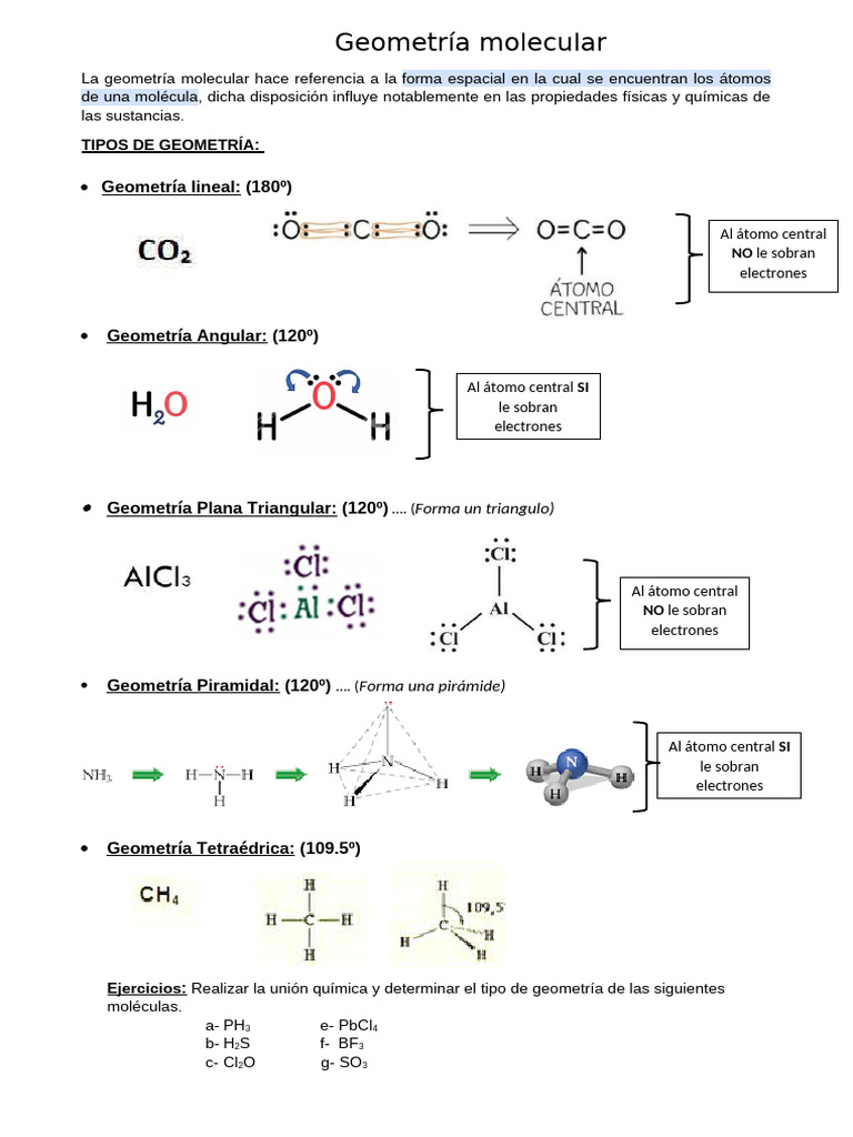 8 - Geometría Molecular | PDF