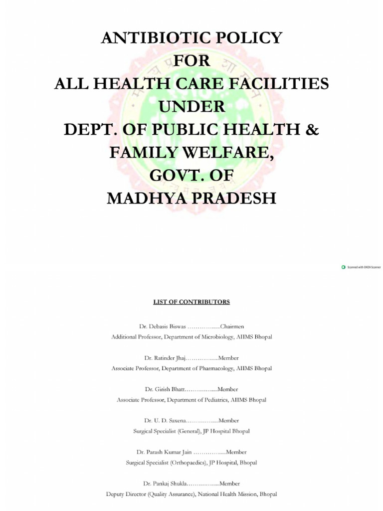 Antibiotic Policy - Final Govt - MP-1 | PDF