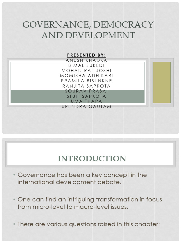 Governance, Democracy, and Development Insights | PDF | Governance | Policy