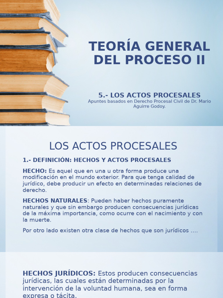 Los Actos Procesales | PDF | Ley procesal | Demanda judicial
