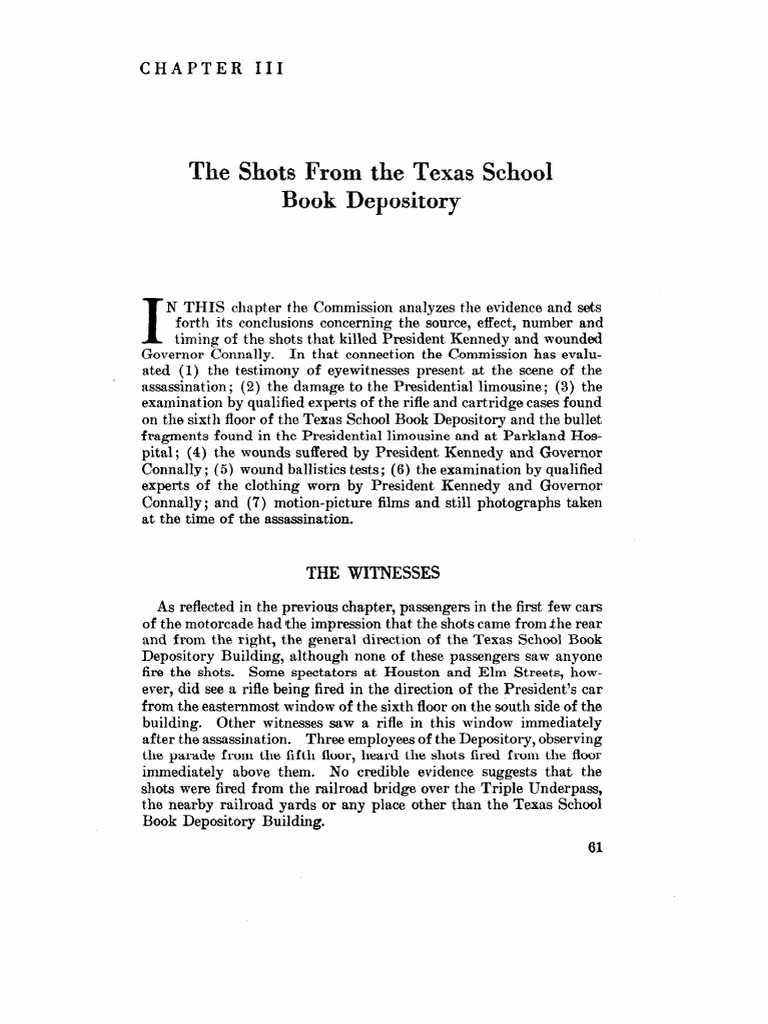 The Shots From The Texas School Book Depository | PDF | Firearms | Bullet