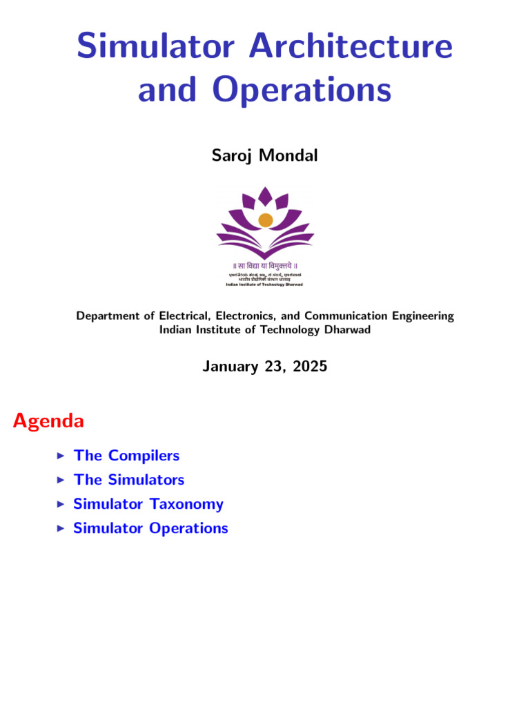 Simulator Architecture and Operations Guide | PDF | Compiler | Simulation