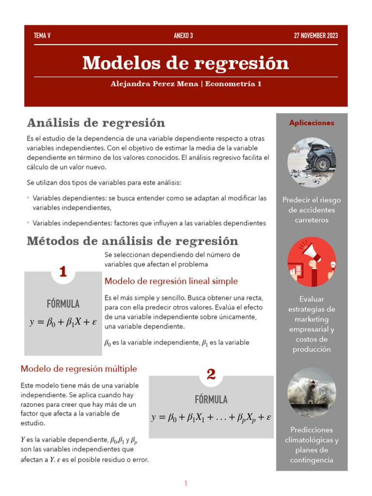 Modelos de Regresión Lineal. Econometria | PDF | Análisis de regresión | Regresión lineal