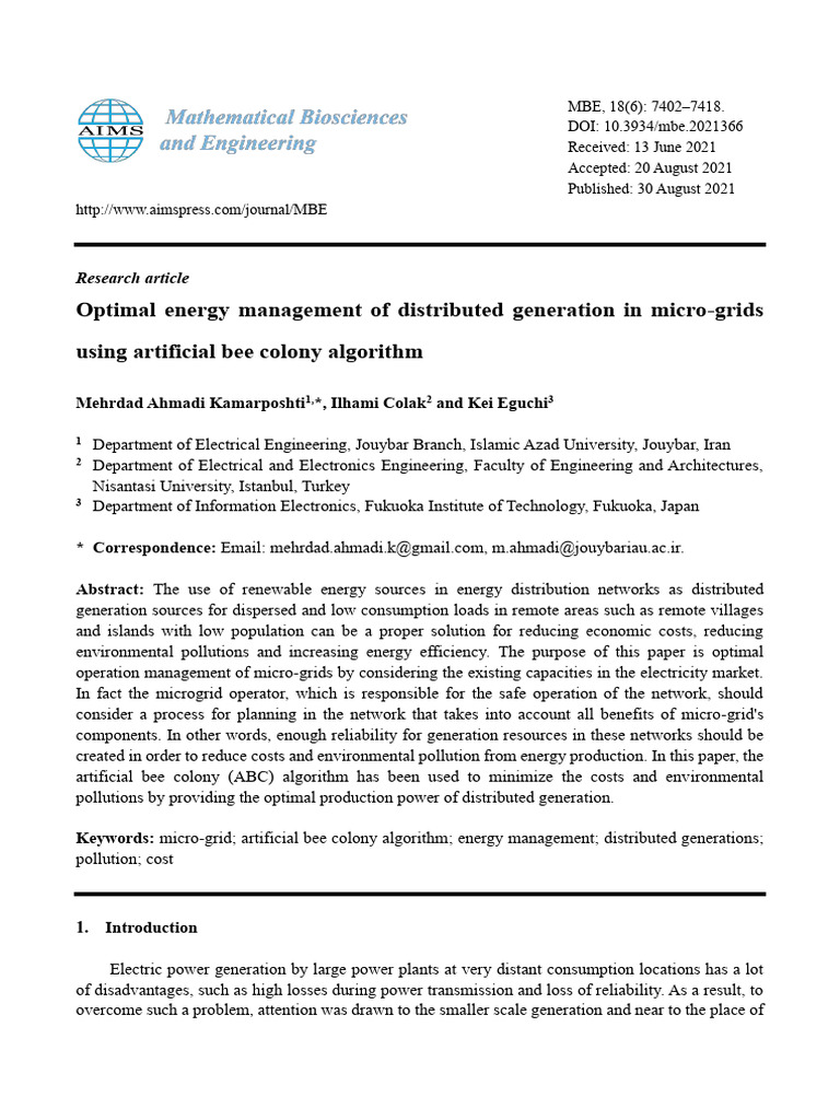 Optimal Energy Management in Micro-Grids | PDF | Distributed Generation ...