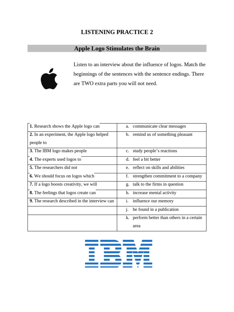 1A. In-Class Listening - Apple Logo | PDF