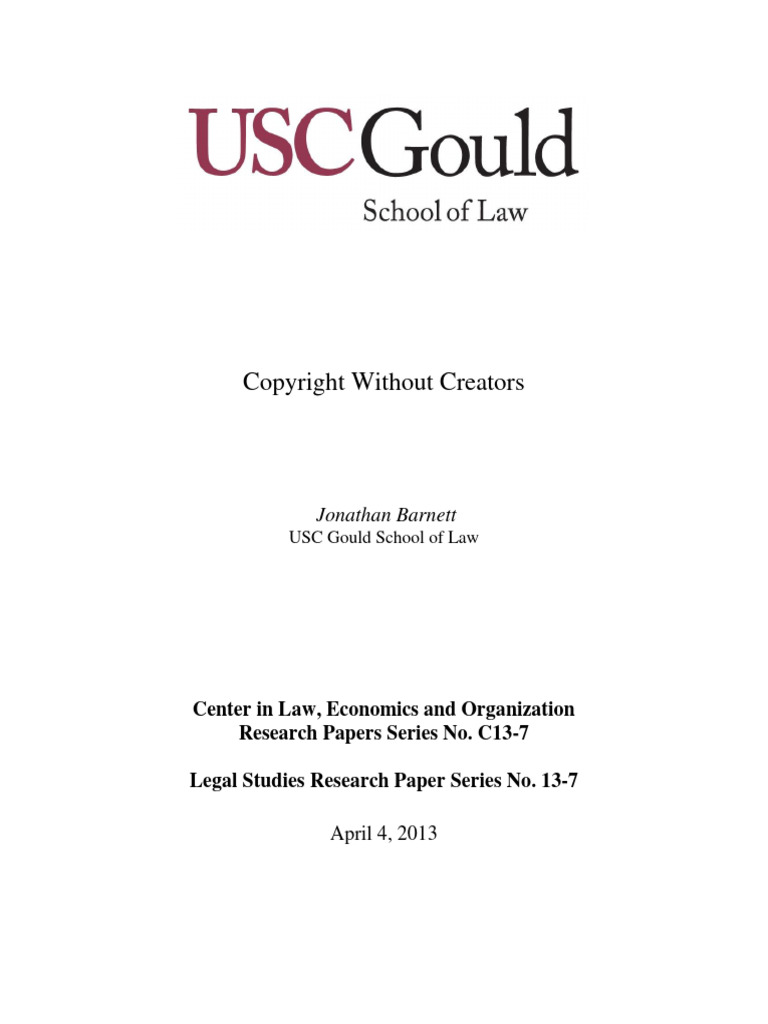 Copyright Without Creators | PDF | Copyright | Economics