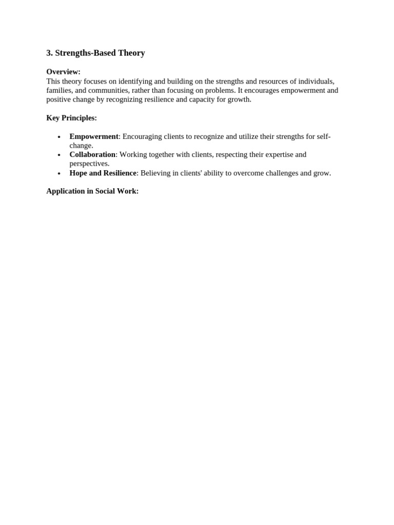 Strengths-Based Theory: Overview | PDF