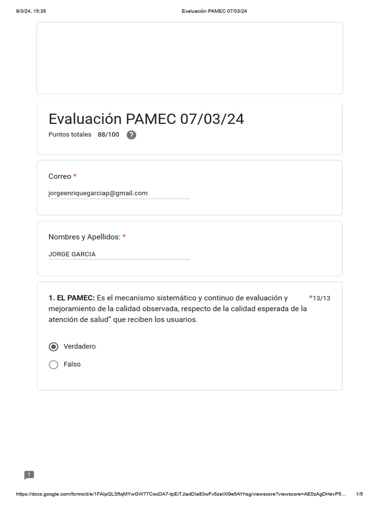 Evaluación PAMEC: Resultados y Proceso | PDF | Auditoría