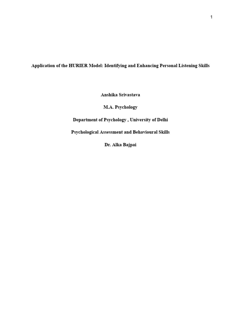Understanding the HURIER Listening Model | PDF | Empathy | Communication