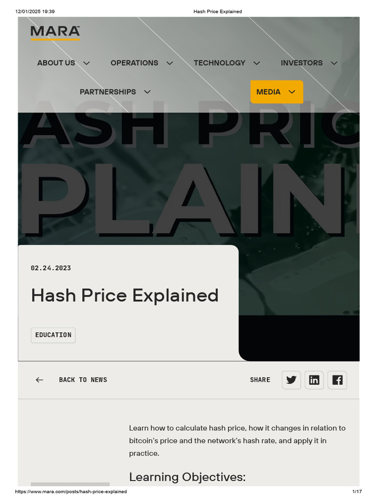 Hash Price - hash value explained | PDF | Bitcoin | Cryptocurrency