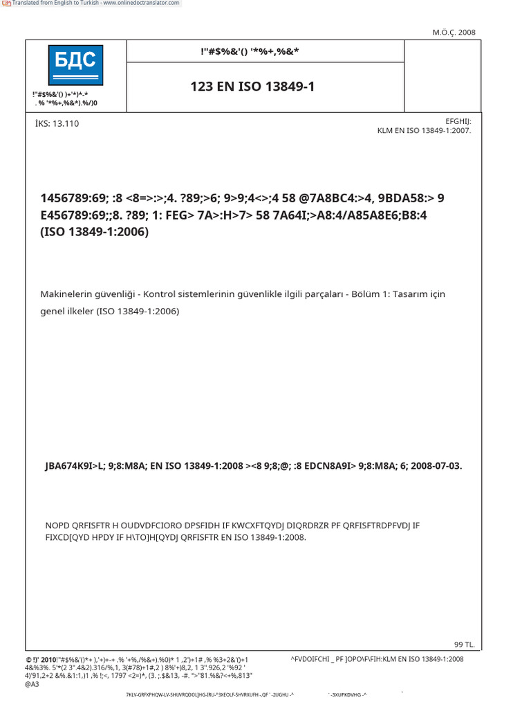 EN ISO 13849-1 2008 en TR | PDF