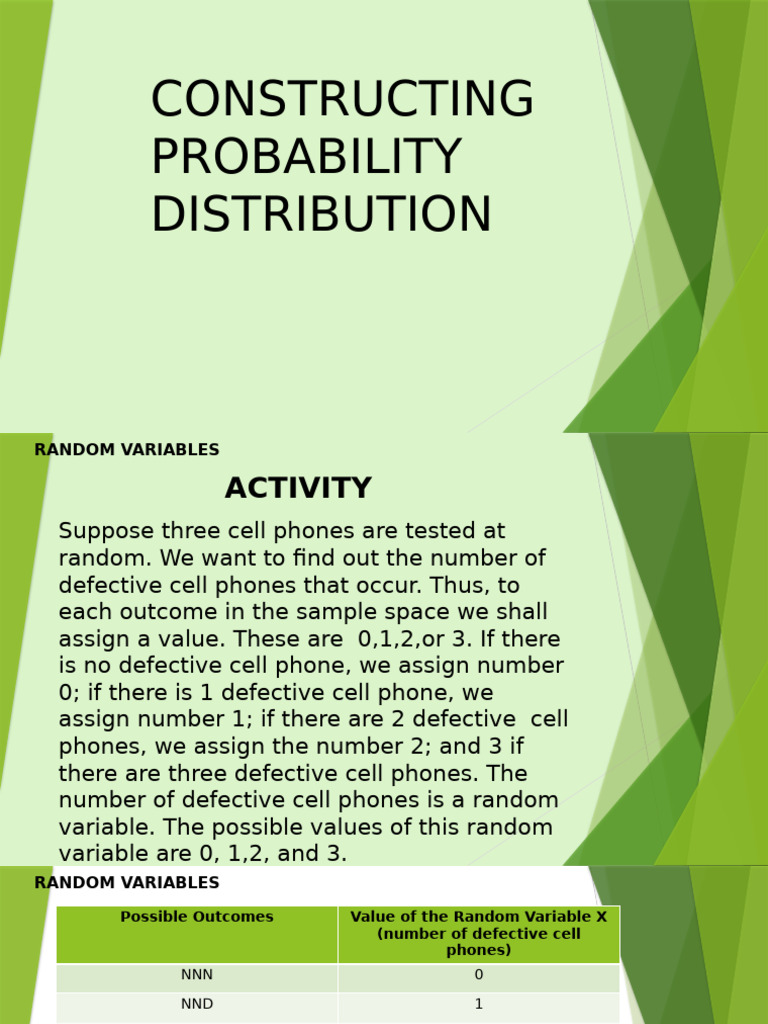 Constructing Probability Distribution2 Students Copy | PDF | Random Variable | Probability ...