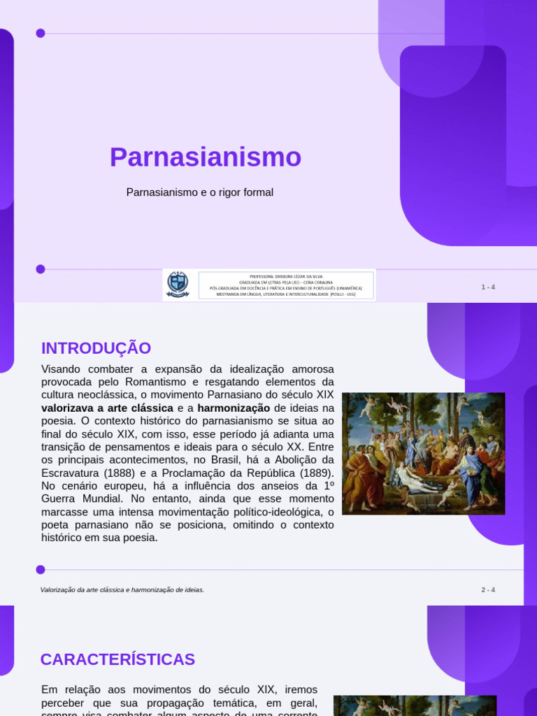 Parnasianismo: Características e Autores | PDF | Romantismo | Educação ...