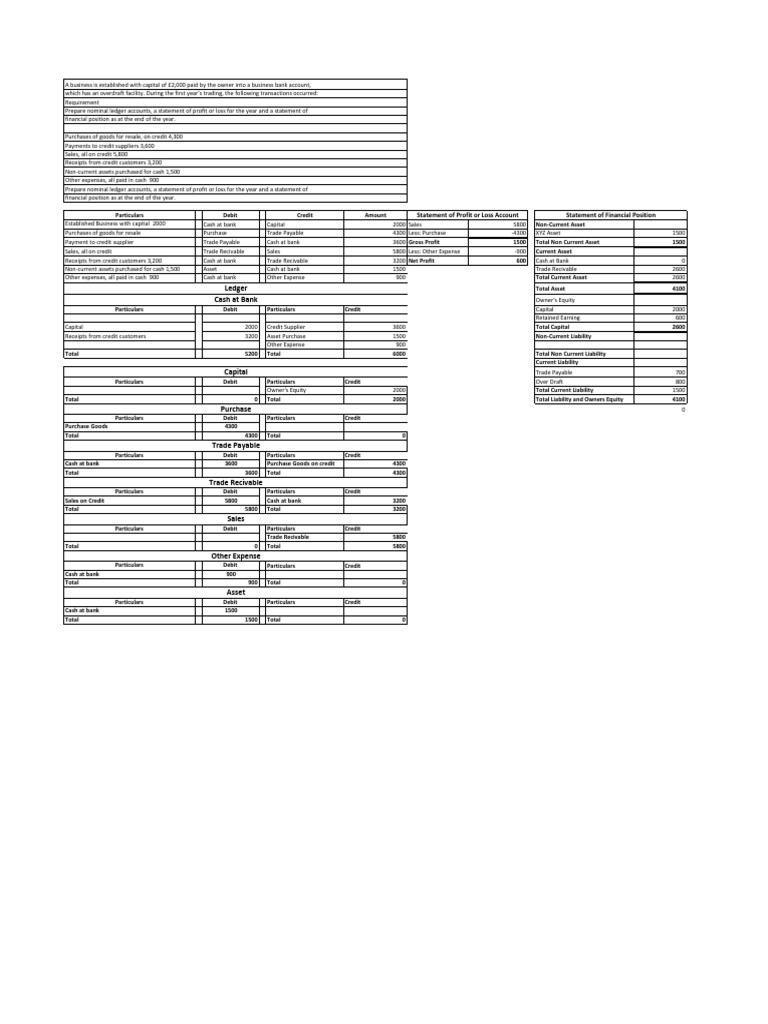 Preparing Basic Financial Statement | PDF | Debits And Credits | Banks