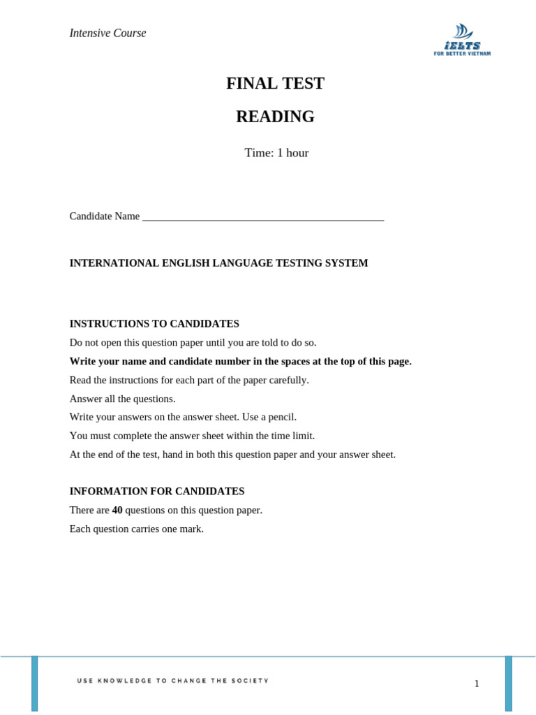 Final Test_Reading | PDF | Phases Of Clinical Research | Clinical Trial
