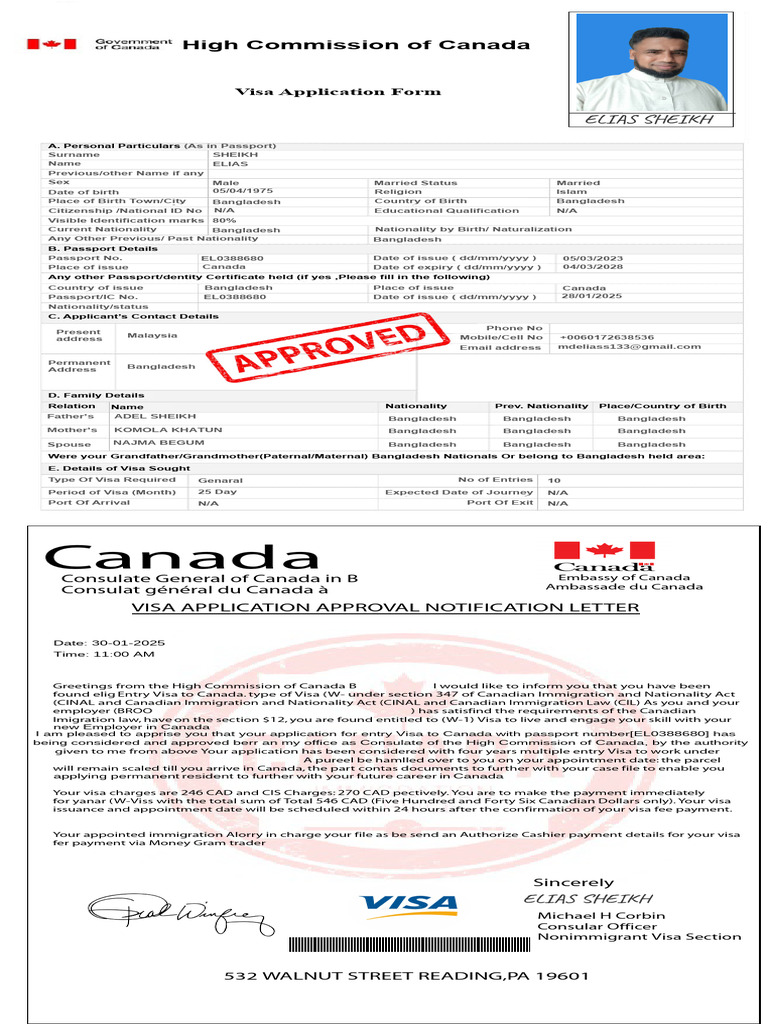ELIAS SHEIKH | PDF | Travel Visa | Nationality