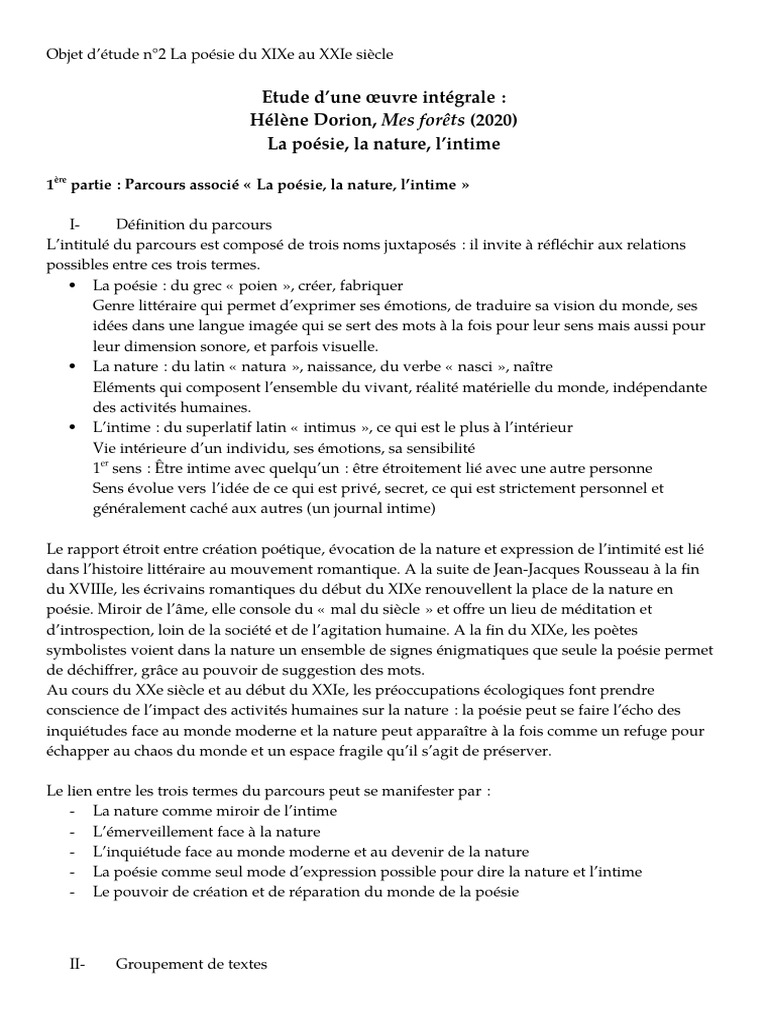 Poésie, Nature et Intimité en Évolution | PDF | Poésie | La nature